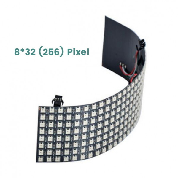 Flexible WS2812B RGB LED Matrix - mit 8*32 Pixeln, 10mm Pixelabstand ...