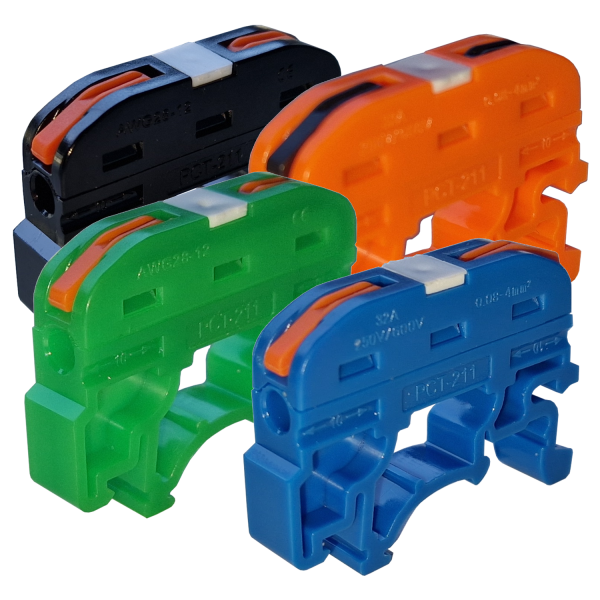 5 pcs. Connection terminal, feed-through terminal DIN top-hat rail ...