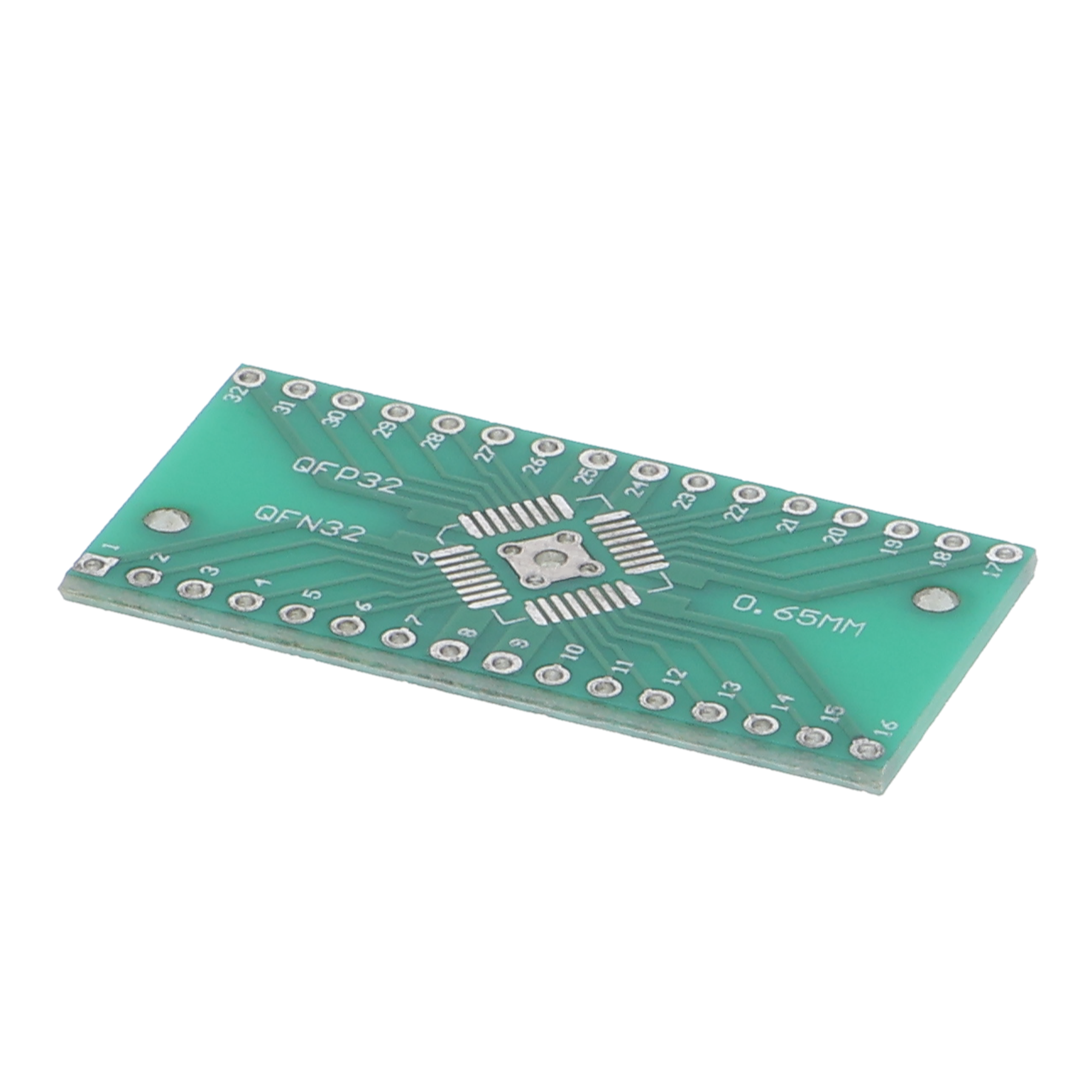 QFN32 / QFP32 to DIP adapter board - SMD to DIP breakout, 0.65 mm & 0.8 ...