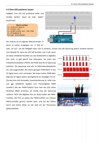 ARDUINO lernen - Arbeitsbuch zum Erlernen der Arduino Entwicklungsumgebung | Funduinoshop