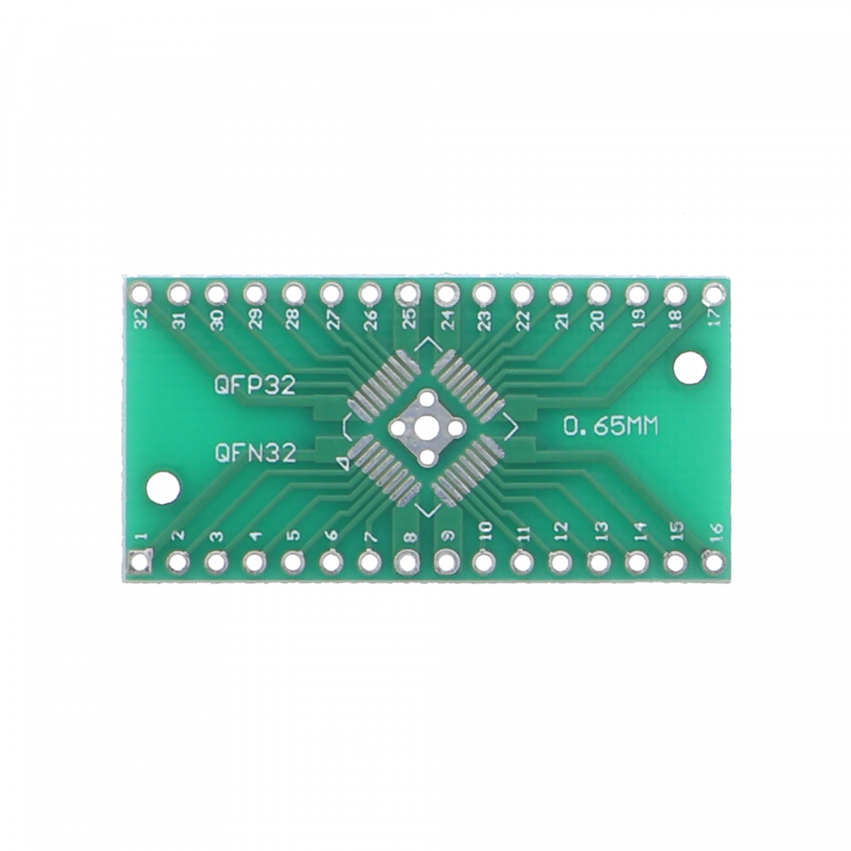 QFN32 / QFP32 to DIP adapter board - SMD to DIP breakout, 0.65 mm & 0.8 ...
