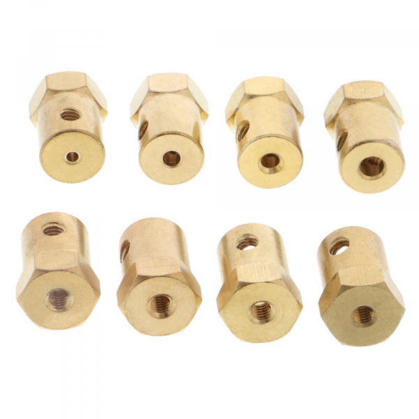 Hexagon hub adapter brass - various sizes buy cheap online | Funduinoshop