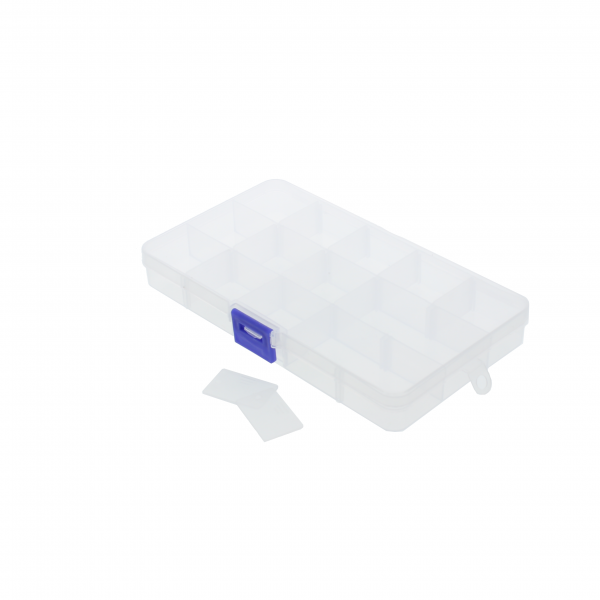 Plastic sorting box - 17.1cm x 10cm x 2.2cm 15 compartments variable ...