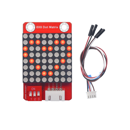 8x8 LED-Matrix mit HT16K33 Chip - I2C, mit XH2.54 4P Buchse günstig ...